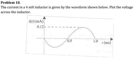 Solved Problem 10 The Current In A 4 Mh Inductor Is Given