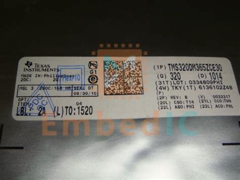 TMS DM ZCE Texas Instruments SOC EmbedIc