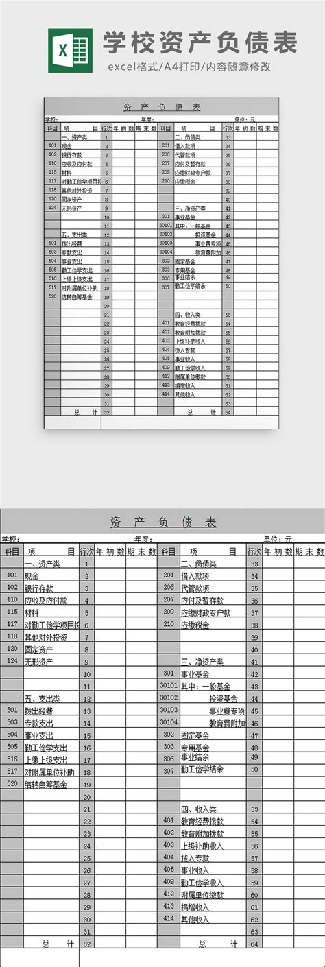 学校のバランスシートexcelテンプレート エクセルet無料ダウンロード Pikbest