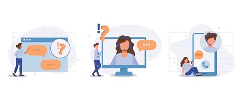 Customer Support Illustration Collection Characters Using Online Helpdesk Platform People
