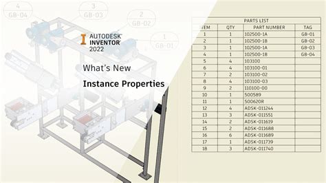 Autodesk Inventor Whats New 2022 Instance Properties Inventor