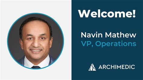 We Are Thrilled To Announce That Navin Mathew Has Recently Joined Us As