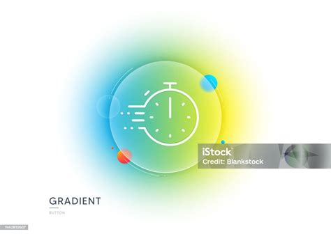 요리 타이머 라인 아이콘입니다 튀김 스톱워치 표지판 음식 준비 그라디언트 흐림 단추입니다 벡터 개념에 대한 스톡 벡터 아트 및 기타 이미지 Istock