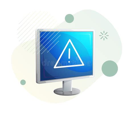 Pc Error With Alert Sign Icon Stock Illustration Illustration Of Screen Alert 339700610