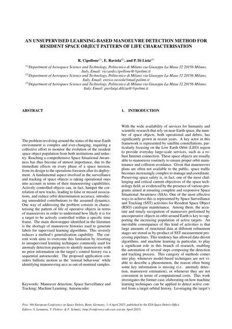 Pdf An Unsupervised Learning Based Manoeuvre Detection Method For