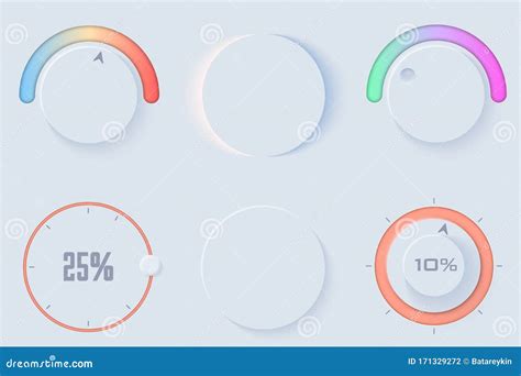 Neumorphic Ui Circle Set Stock Vector Illustration Of Rotation 171329272