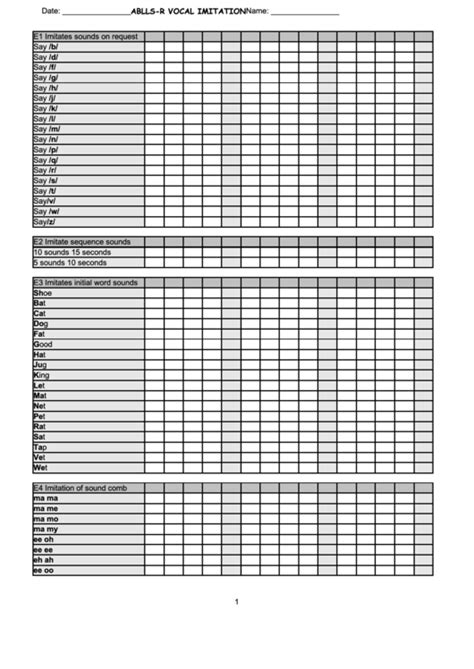 Top 6 Ablls R Tracking Sheets Free To Download In PDF Format