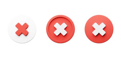 3D Render Icon Cross Wrong Sign Illustration 9346273 PNG