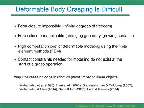 Ppt Robot Grasping Of Deformable Planar Objects Powerpoint