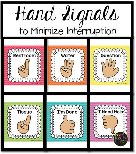 Classroom Hand Signals Printable Printable Free Templates