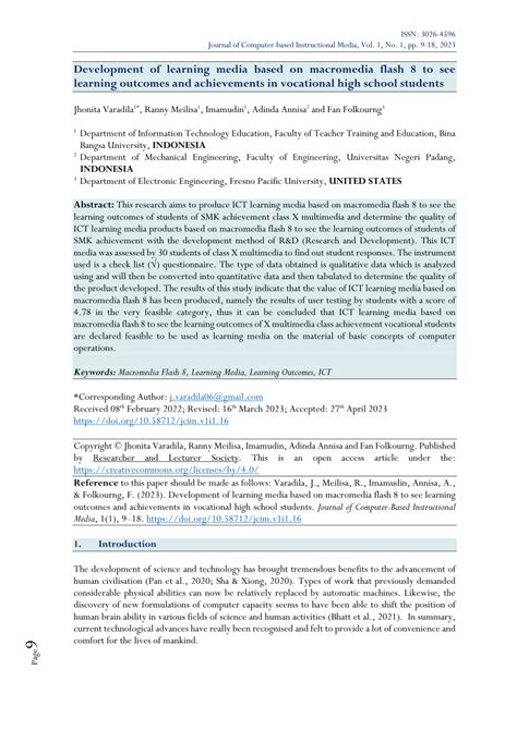 Pdf Development Of Learning Media Based On Macromedia Flash 8 To See Learning Outcomes And