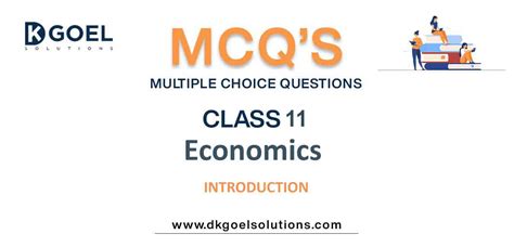 Mcq Questions Class 11 Economics Introduction With Answer