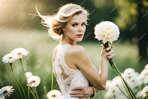 Premium Ai Image Model In A Field Of Flowers