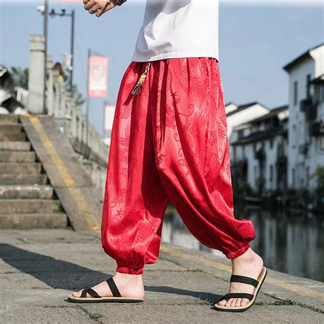 Summer Retro Hawaiian Style Silk Hippie Gypsy Boho Baggy Pants Harem