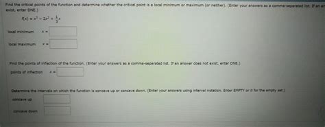 Solved Find The Critical Points Of The Function And