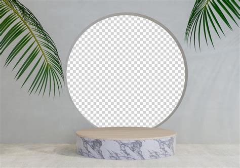 제품 프레젠테이션 브랜딩 및 포장 프레젠테이션을 위한 제품 디스플레이 연단 3d 스탠드는 화장품 3d 렌더링을 보여줍니다 프리미엄 Psd 파일