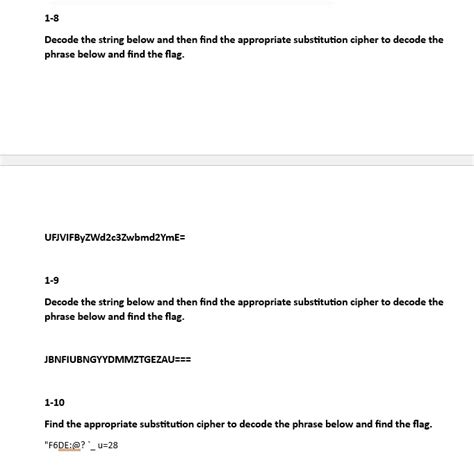 1 8 Decode The String Below And Then Find The Appropriate Substitution