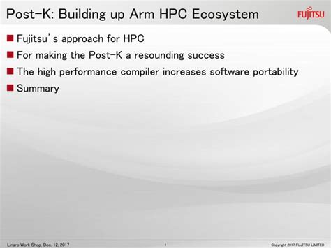 Post K Building The Arm Hpc Ecosystem Ppt
