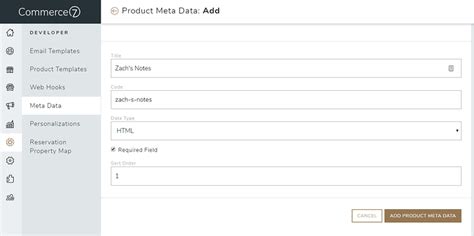 creating custom attributes meta data for a product