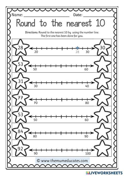 7226076 rounding to the nearest 10 using a number line