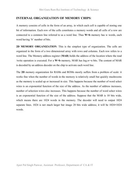 Memory Chip Organization 2d And 25d