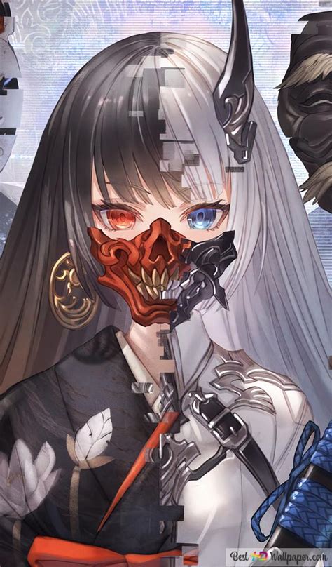 Anime Demon Girl Masked Warrior 4k ดาวน์โหลดวอลเปเปอร์