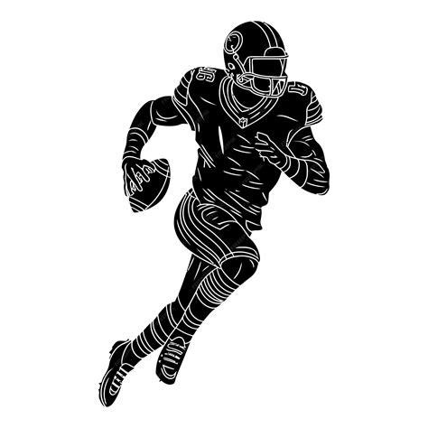 Premium Vector Silhouette Football Clip Art White Background Vector