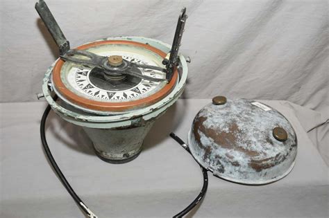 Brass Covered Deck Board Ships Compass W Brass Cover To Keep Out