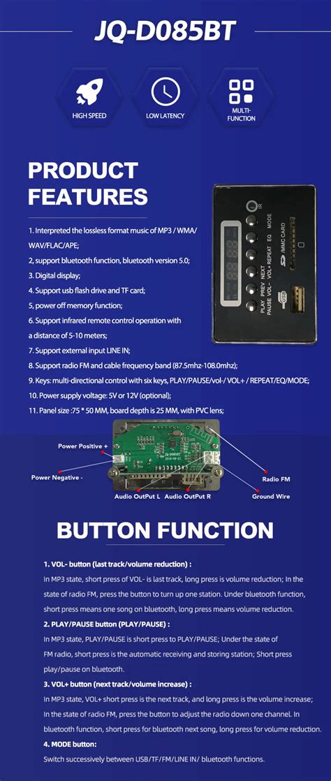 Jq High Quality Fm Radio Usb Sd Card Speaker Player Circuit Board Mp3 12v Buy Remote Control