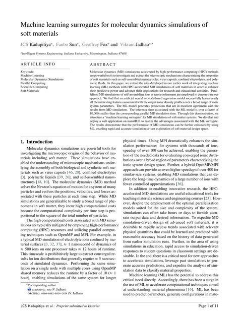 Pdf Machine Learning Surrogates For Molecular Dynamics Simulations Of