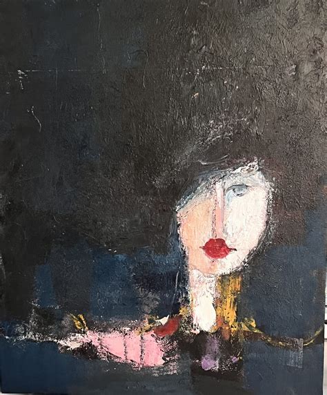 Portrait Von Marie Rouach 2023 Malerei Acryl Sand Auf Leinwand Singulart