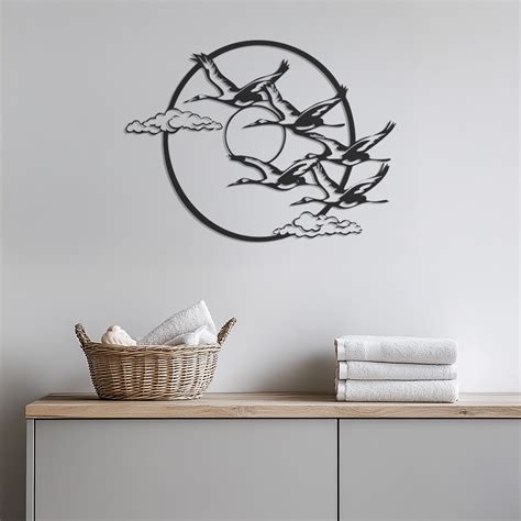 Geese Flying Wall Art Modern Metal Bird Wall Decor Nature Inspired