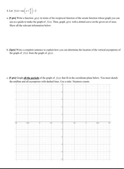 solved 4 let f x sec x 2π −2 a [5 pts] write a function