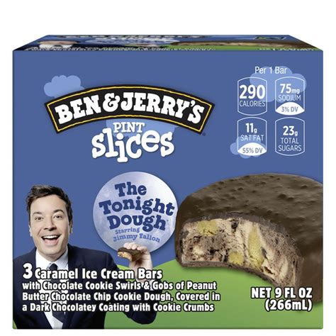 Ben And Jerrys Pint Slices Ice Cream Bars Tonight Dough® 3 Ct Delivery