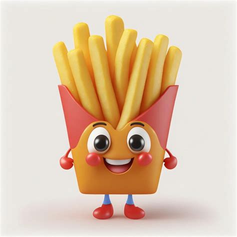 3d Cute Fries Cartoon Character Images Free Download On Freepik