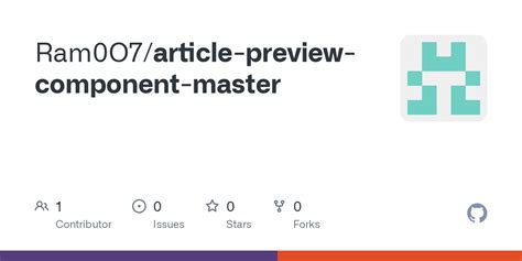 github ram0o7 article preview component master