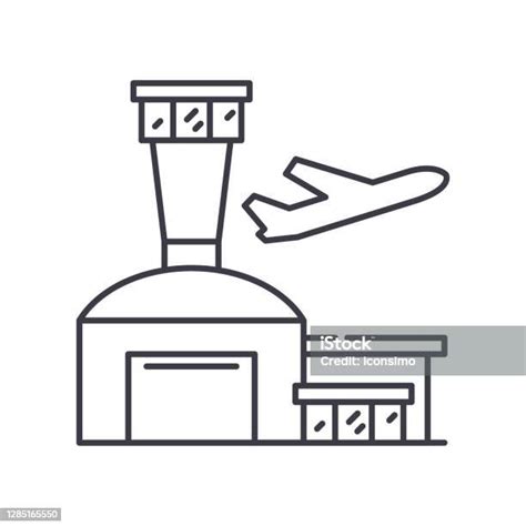 공항 이미지 아이콘 선형 격리 된 그림 얇은 줄 벡터 웹 디자인 기호 흰색 배경에 편집 가능한 스트로크와 개요 개념 기호 개체 그룹에 대한 스톡 벡터 아트 및 기타 이미지