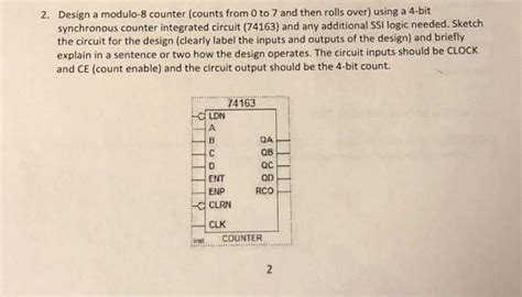 solved 2 design a modulo 8 counter counts from 0 to 7 and