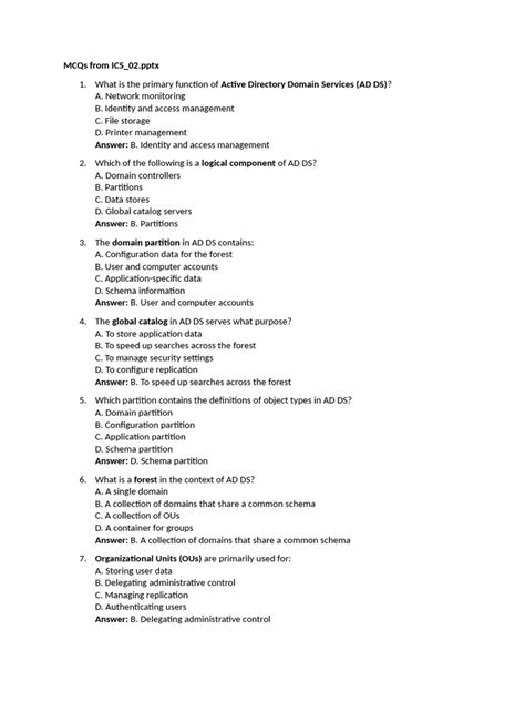 Imp Mcqs Module 2and3 Pdf Active Directory Computing
