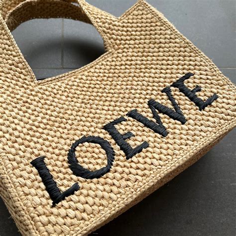Loewe Small Font Tote In Raffia Luxury Bags And Wallets On Carousell