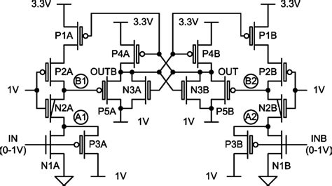 New Proposed Level Converter That Can Convert V Signal Swing To Download Scientific Diagram