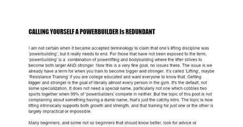 Fatalist Friday Calling Yourself A Powerbuilder Is Redundant R