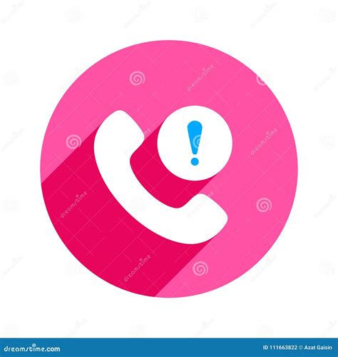 Exclamation Mark Handle Handset Phone Telephone Warning Icon Stock