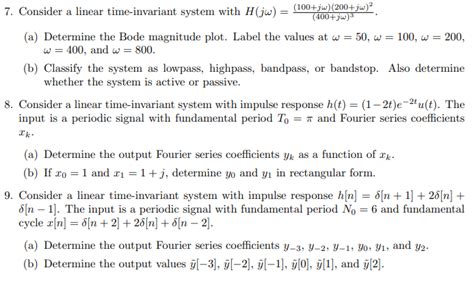 Consider A Linear Time Invariant System With Chegg