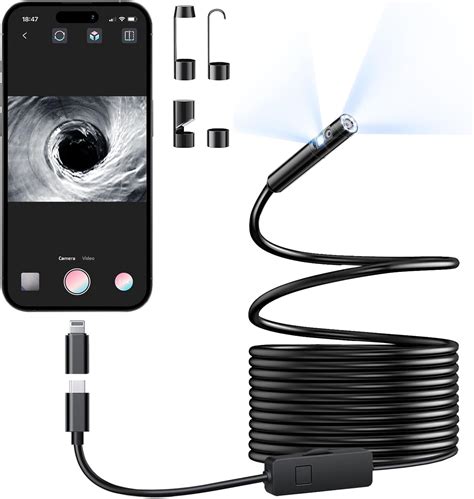 [dual Lens] Endoscope Camera With Light 1920p Hd Borescope