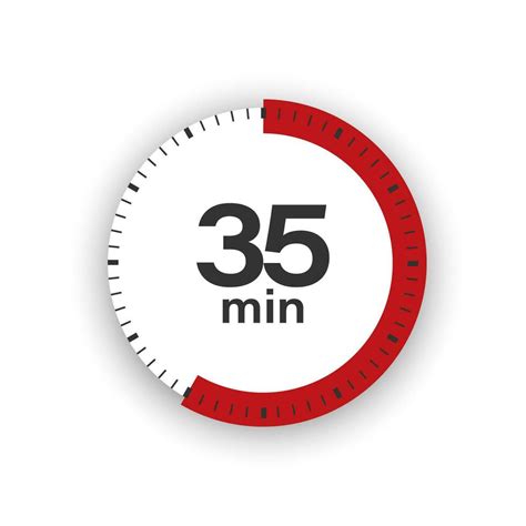 35 Minutes Timer Stopwatch Symbol In Flat Style Editable Isolated Vector Illustration
