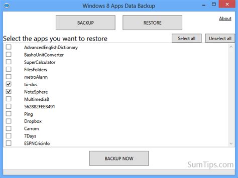 Windows 10 Backup Store Apps Data Offline And Restore Easily Sumtips