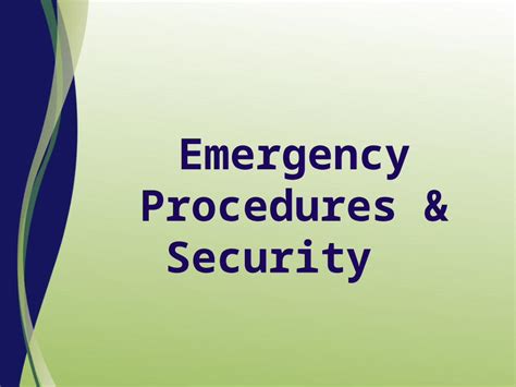 Ppt Emergency Procedures And Security Emergency Codes Code Red Fire
