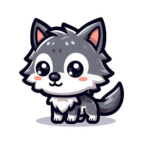 Chibi Wolf Illustration In Flat Style On White Background Stock Illustration Illustration Of
