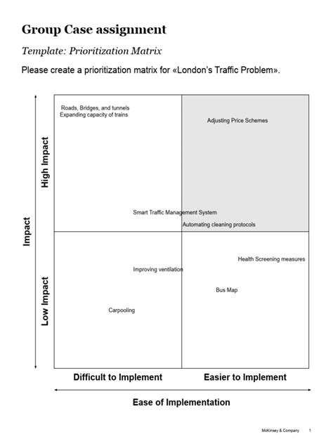 Mckinsey Forward Program Group Assignment Prioritization Matrix Pdf